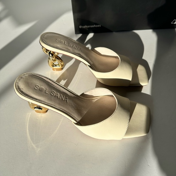 Sol Sana | Shoes | Sol Sana Chain Mule Heels Off White | Poshmark